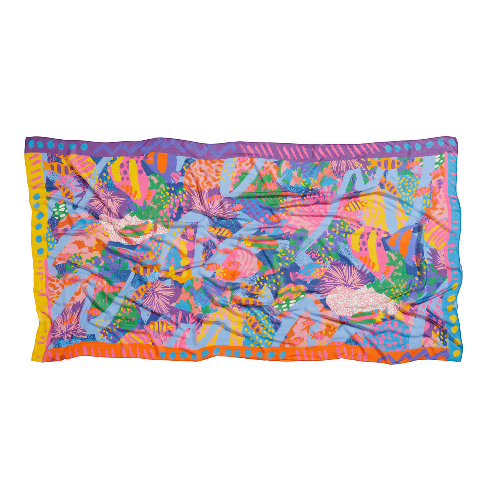 Coral Craze Designer Wrap Scarf | Bravery Co. | For Cancer Patients